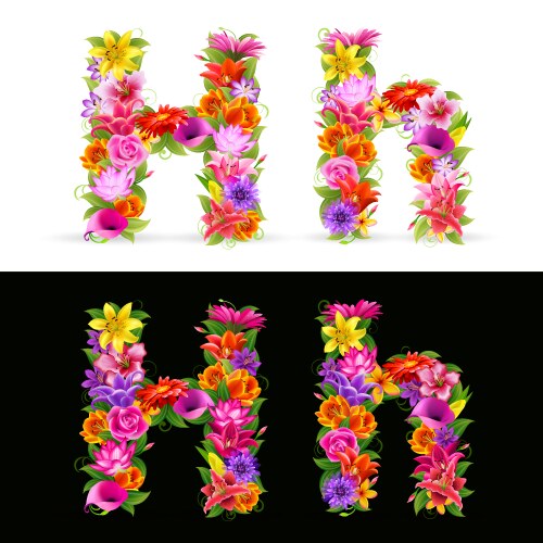 Alphabet Flower Font Vector Images (over 37,000)