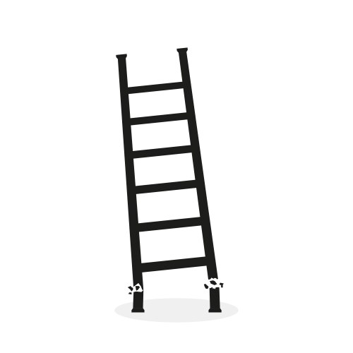 Man falling from broken ladder accident icon Vector Image