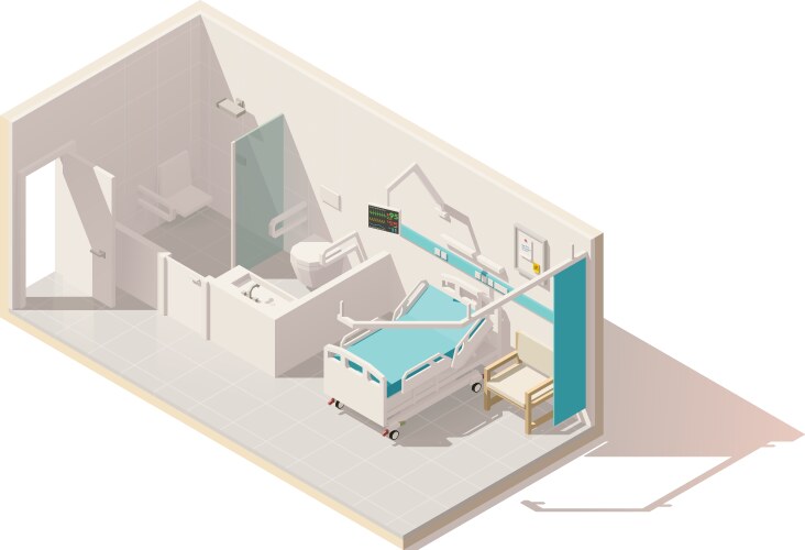 Hospital computer healthcare data isometric Vector Image