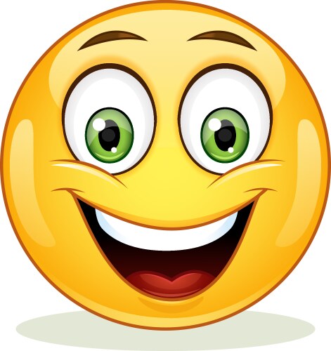 Big smile emoticon with thumbs up Royalty Free Vector Image