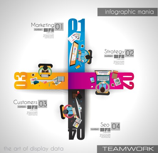 Teamwork infographics template Royalty Free Vector Image