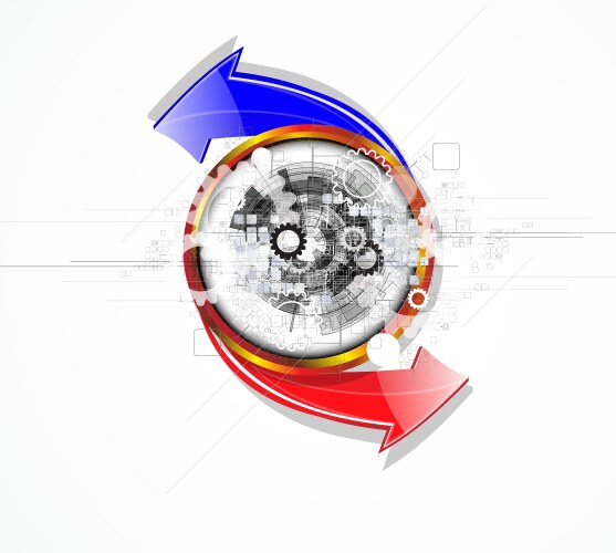 Abstract retro digital computer technology Vector Image