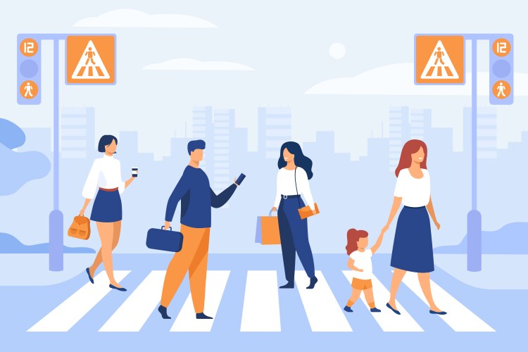 Cartoon People Walking Vector Images (over 45,000)