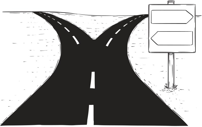 Drawing of blank empty road sign on highway Vector Image
