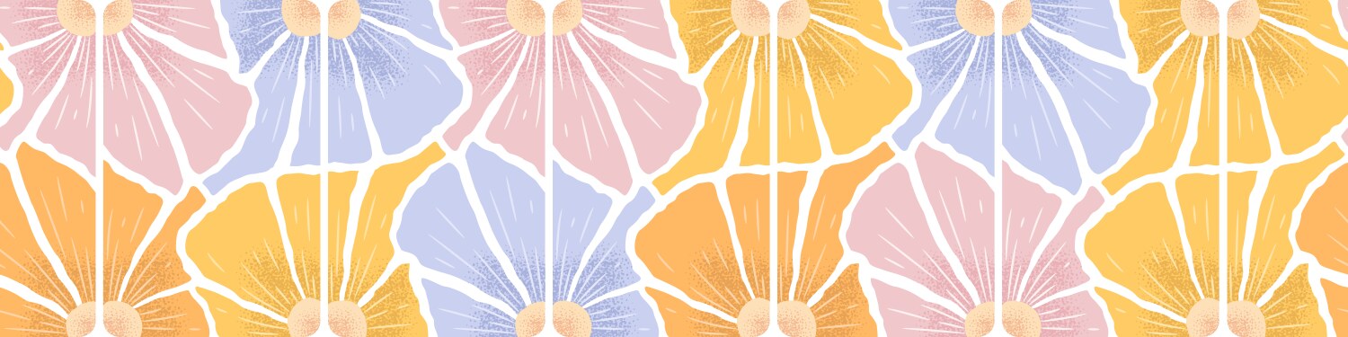 Seamless horizontal pattern with abstract flowers Vector Image