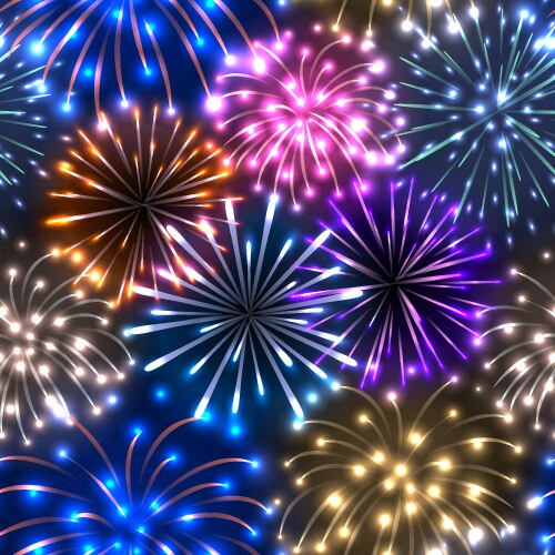 Colorful abstract fireworks background design Vector Image