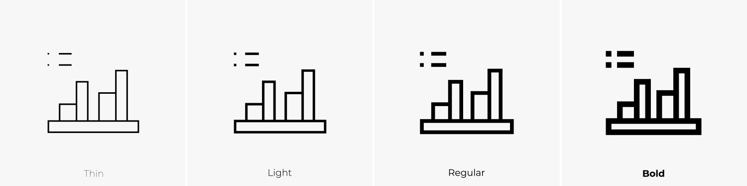 Diagram icon thin light regular and bold style Vector Image