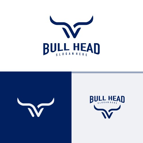 Bull head logo design Royalty Free Vector Image