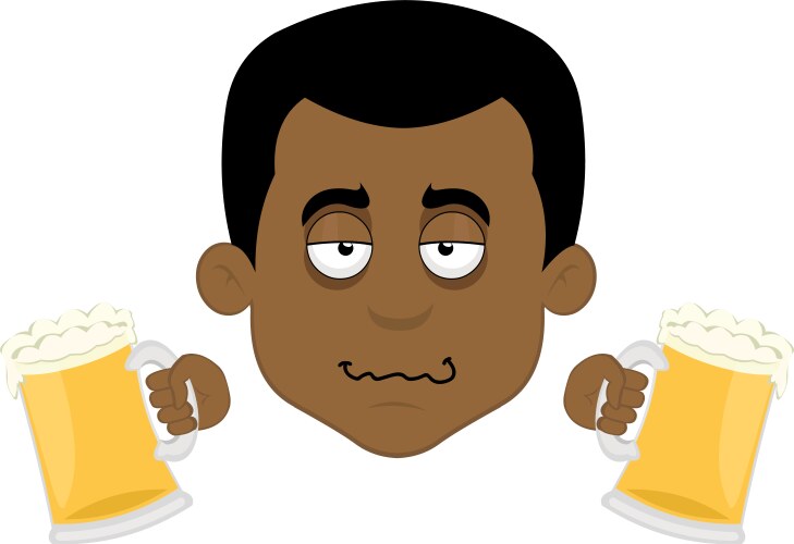 Face woman brunette drunk beers Royalty Free Vector Image