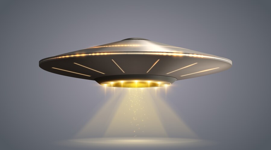 Ufo with spiral beam Royalty Free Vector Image