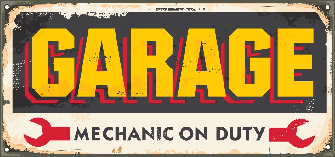 Vintage garage sign Royalty Free Vector Image - VectorStock