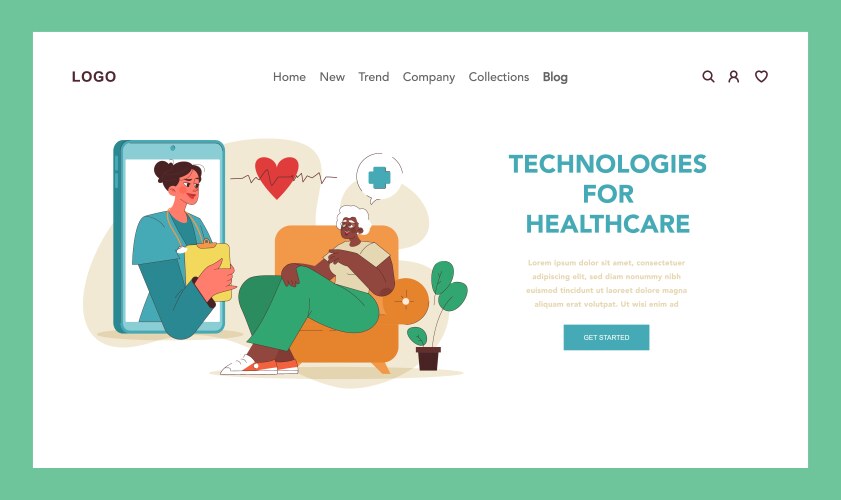 Healthcare tech support concept Royalty Free Vector Image