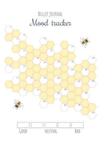 Honeycomb Mood Tracker - Printable – Royalty-Free Vector | VectorStock