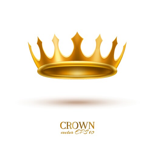 Realistic detailed 3d golden royal crown set Vector Image