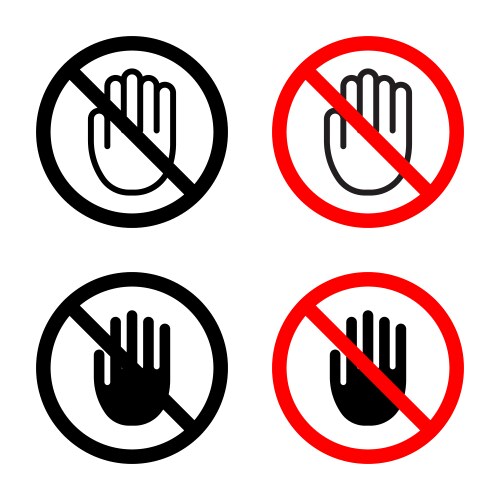 Ad blocker icon set ban and stop add symbol Vector Image