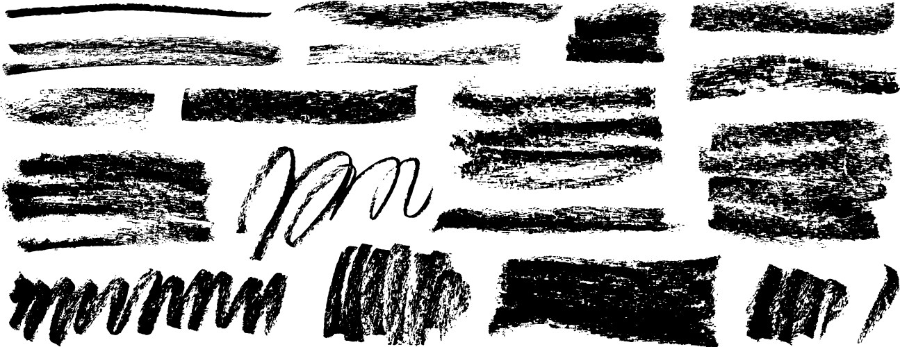 Chalk rectangle frames set hand drawn pencil Vector Image