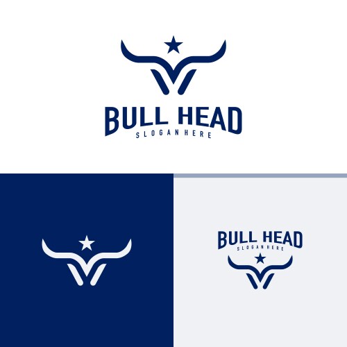 Bull head logo design Royalty Free Vector Image