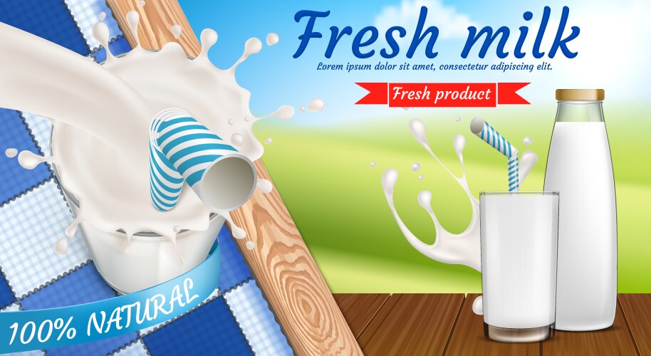Banners Dairy Milk Products Vector Images (over 4,200)