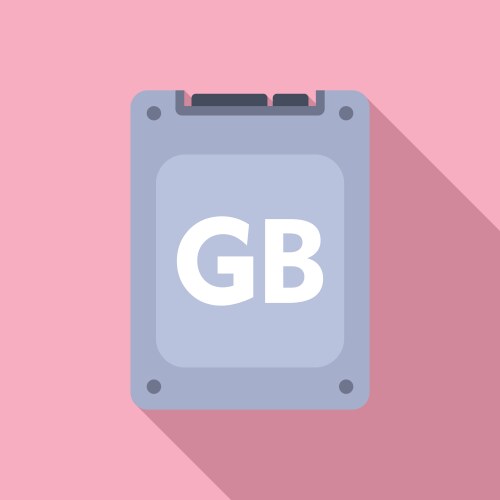 Ssd disk icon outline solid machine memory Vector Image