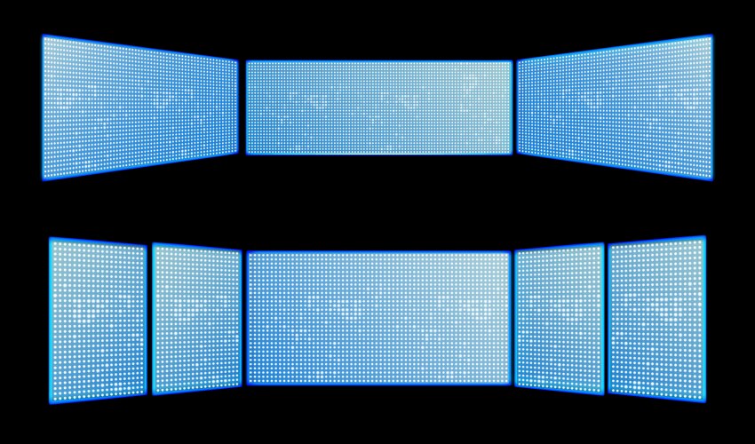 Led screen realistic blank displays Royalty Free Vector