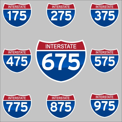 Us interstate highway map Royalty Free Vector Image