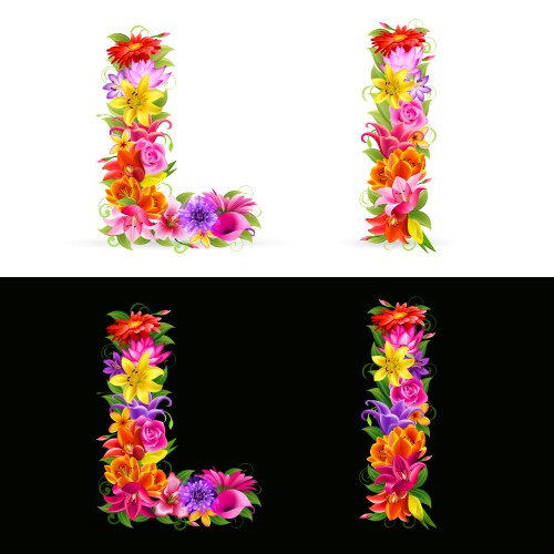 Alphabet Flower Font Vector Images (over 37,000)