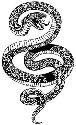 Tattoo snake traditional black dot style ink Vector Image