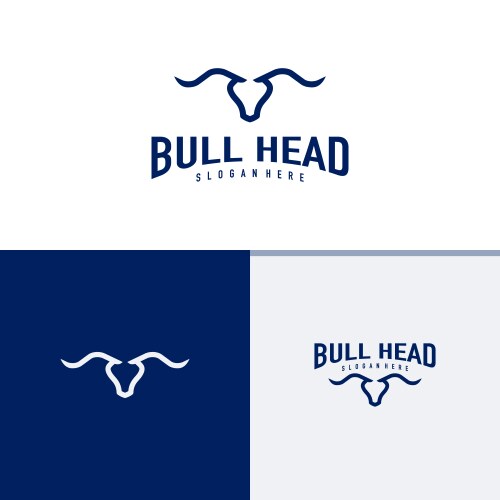 Bull head logo design Royalty Free Vector Image