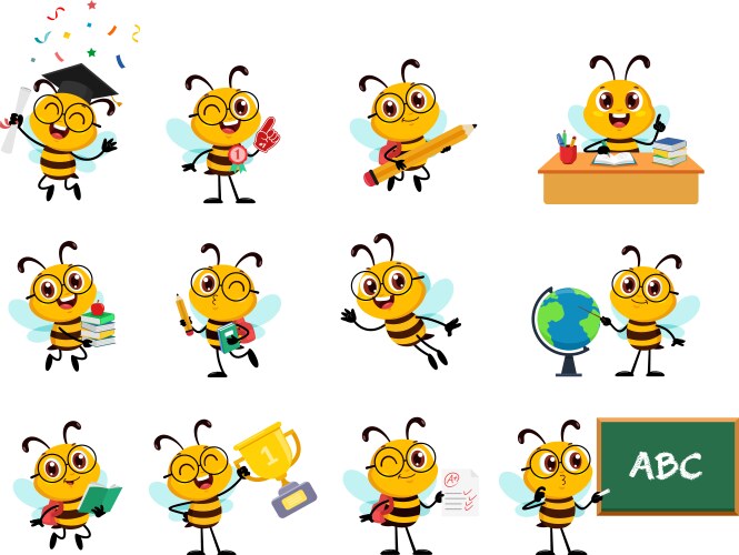 Bee cartoon Royalty Free Vector Image - VectorStock