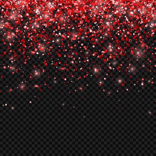 Red glitter sparkle on a transparent background Vector Image