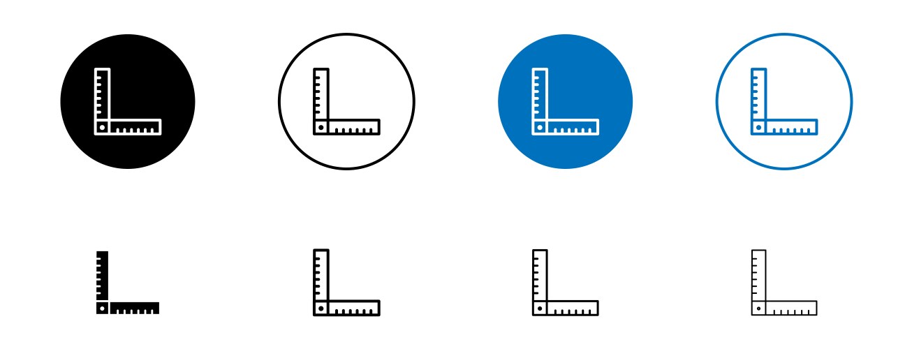 Ruler combined icon set Royalty Free Vector Image