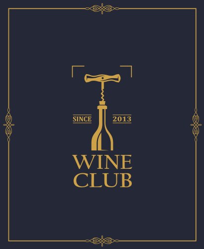 Wine club label Royalty Free Vector Image - VectorStock