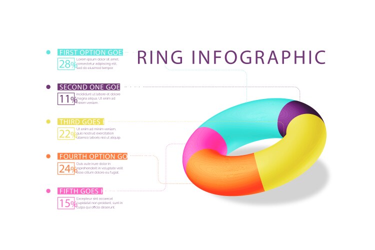 Ring infographic collection Royalty Free Vector Image