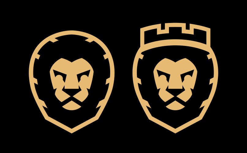 Lion king symbol logo emblem Royalty Free Vector Image