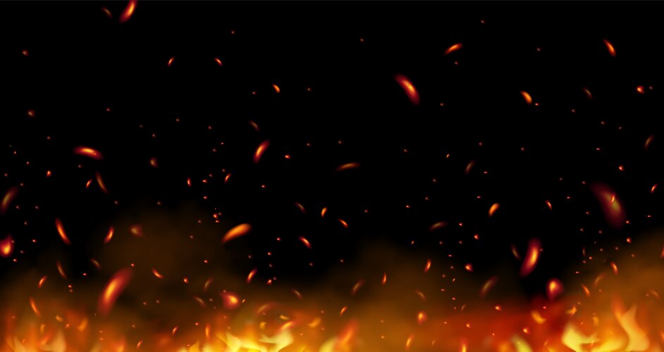 Fire sparks background flame with sparks corner Vector Image