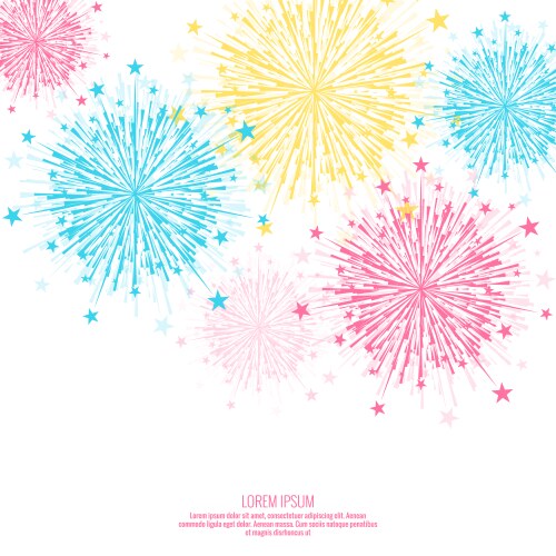 Bright fireworks cartoon Royalty Free Vector Image