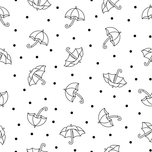 Open and closed umbrella coloring page Royalty Free Vector