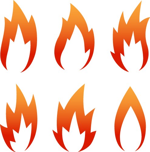 Two simple orange flame icons on a white Vector Image