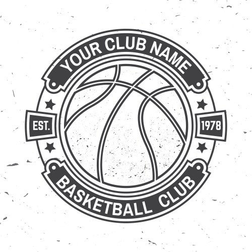 Basketball club badge Royalty Free Vector Image