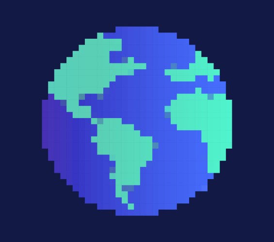 Pixel art retro arcade game planet earth Vector Image