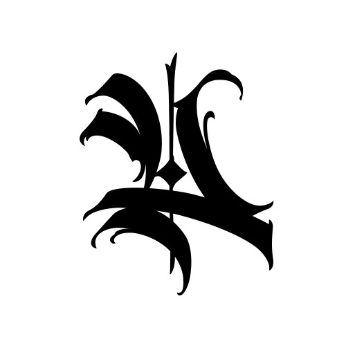 Letter u in gothic style alphabet the symbol Vector Image