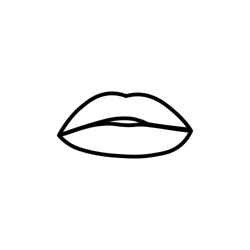 Lips icon set kiss shape silhouette lipstick mark Vector Image