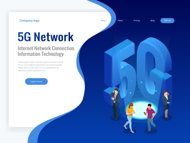 5g network concept banner header Royalty Free Vector Image