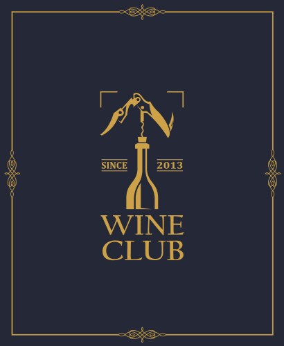 Wine club label Royalty Free Vector Image - VectorStock