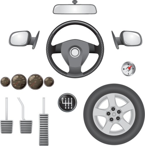 Car wheel with suspension parts Royalty Free Vector Image