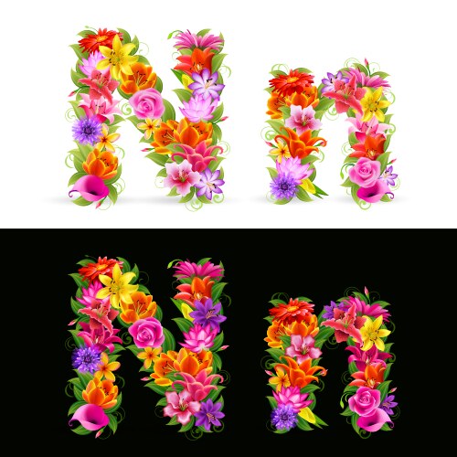Alphabet Flower Font Vector Images (over 37,000)