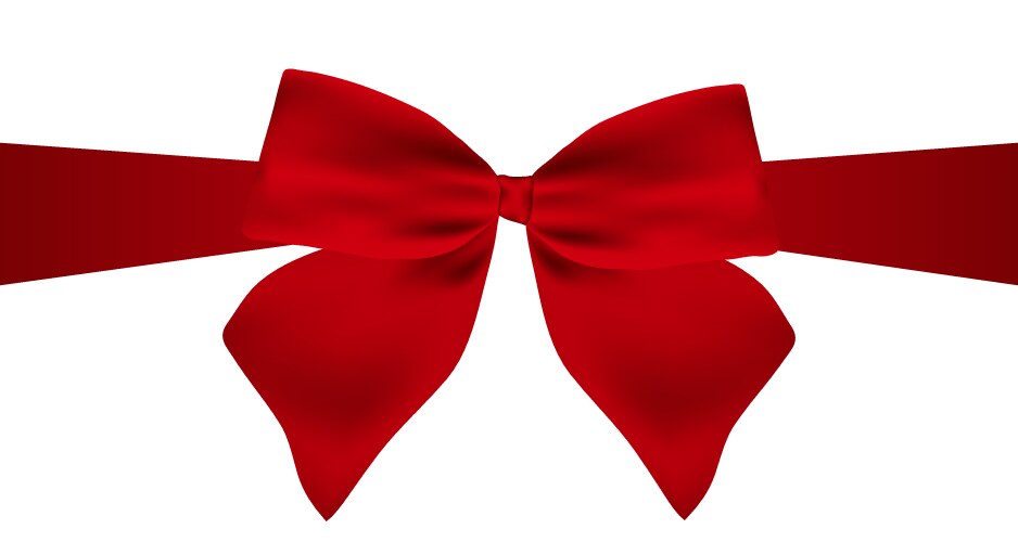 Red textile ribbon with cross bow Royalty Free Vector Image