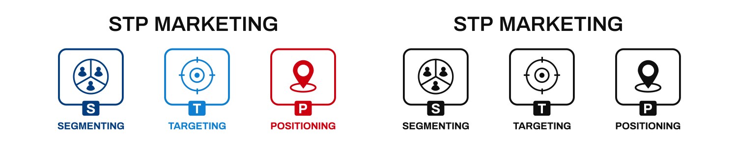 Stp marketing chart customer strategy for Vector Image
