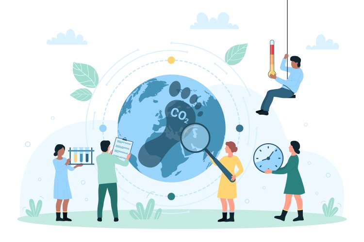 Carbon footprint ecology global warming concept Vector Image Carbon footprint ecology global warming concept Vector Image