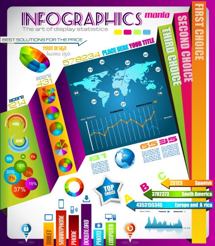 Timeline to display your data with infographic Vector Image